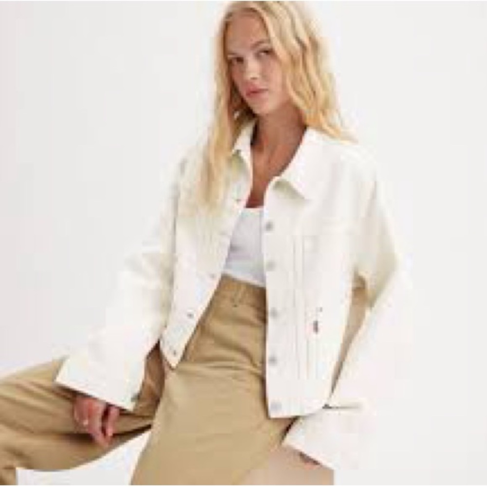 Levi’s Original Trucker White Denim Jacket Women’s Si… - Gem
